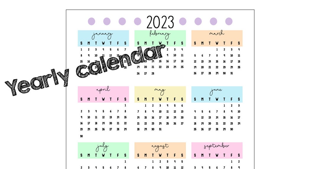 2023-2024 Pastel Calendar, Printable Calendar, Yearly Calendar, Teacher ...
