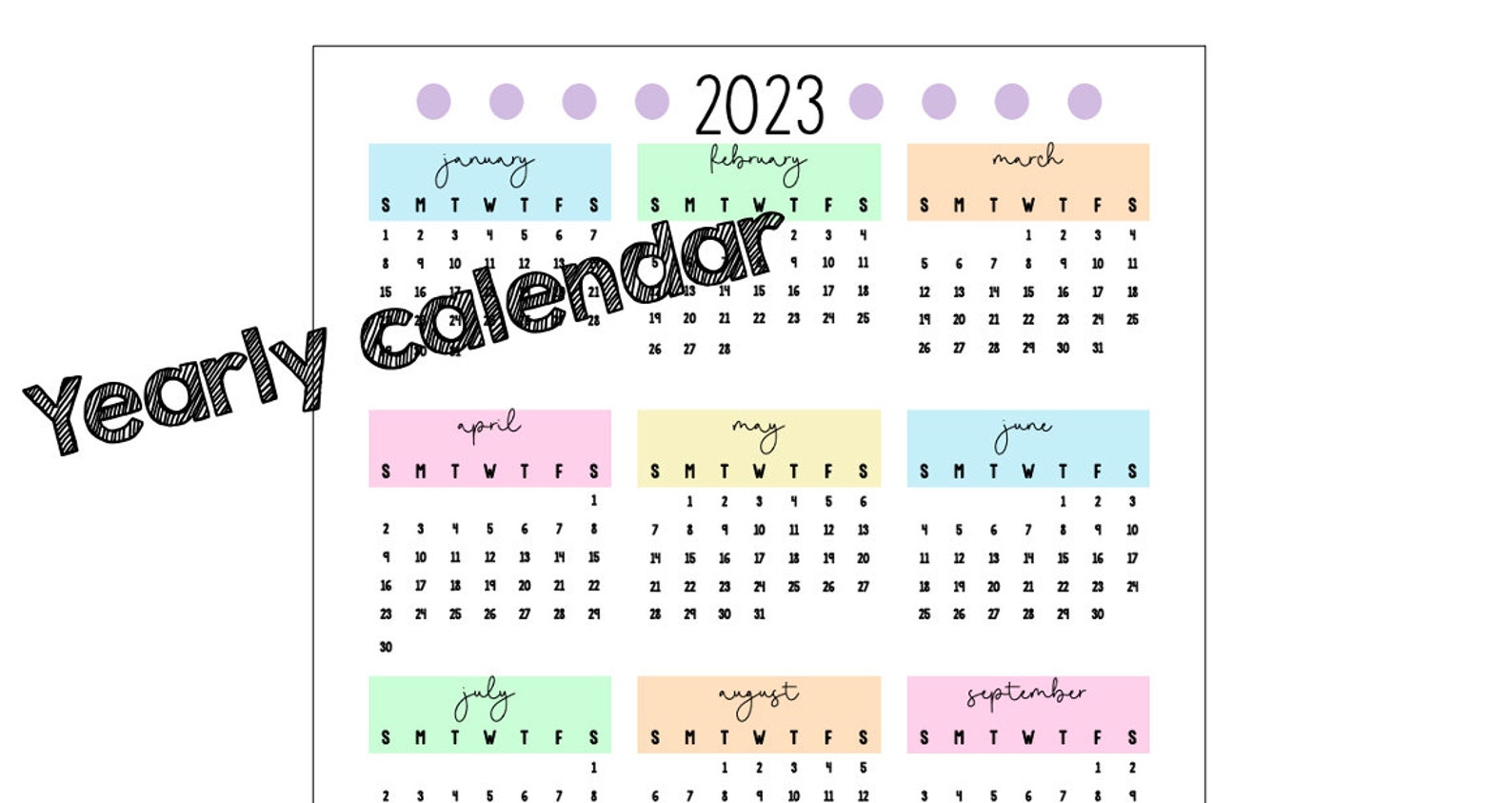 2023-2024 Pastel Calendar, Printable Calendar, Yearly Calendar, Teacher ...