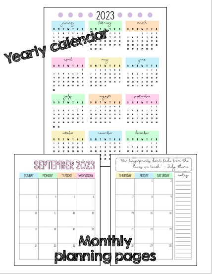 Teacher Planner, Pastel Planner, Printable Planner, Teacher Binder ...