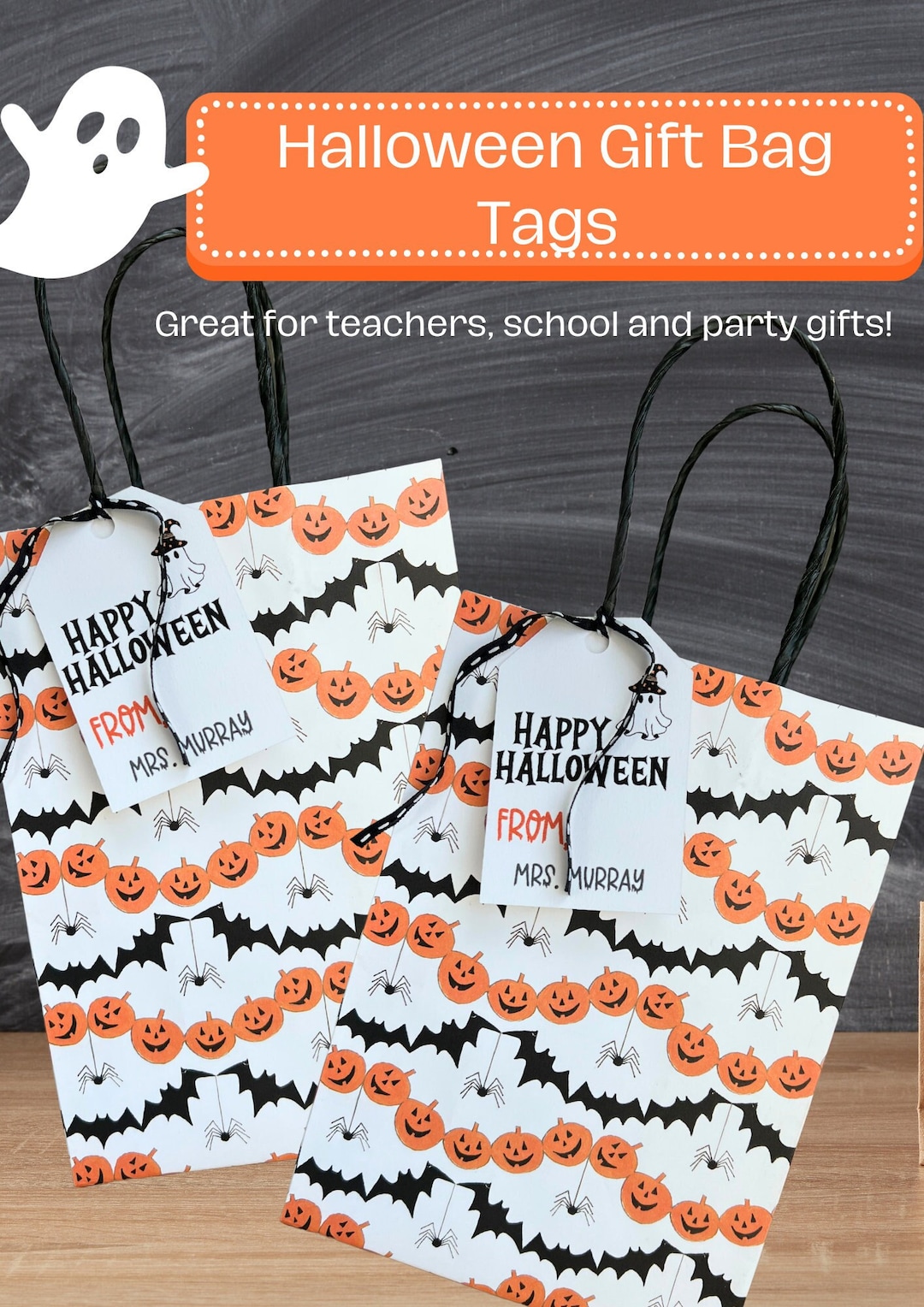 Halloween Gift Bag Tags, Halloween Teacher Student Party Goodie Bag ...