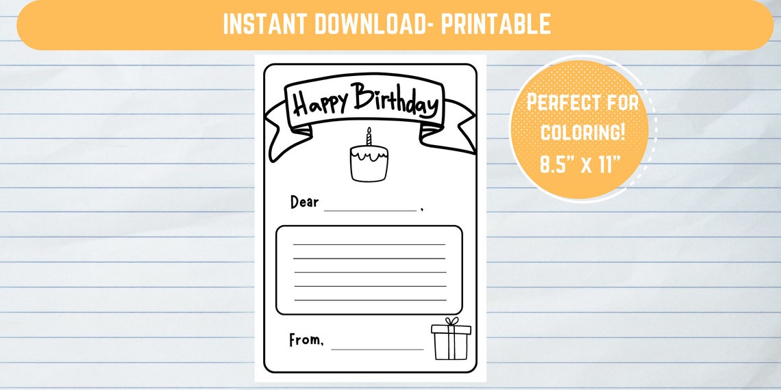 Teacher Birthday Instant Download, Printable Teacher Birthday Card ...