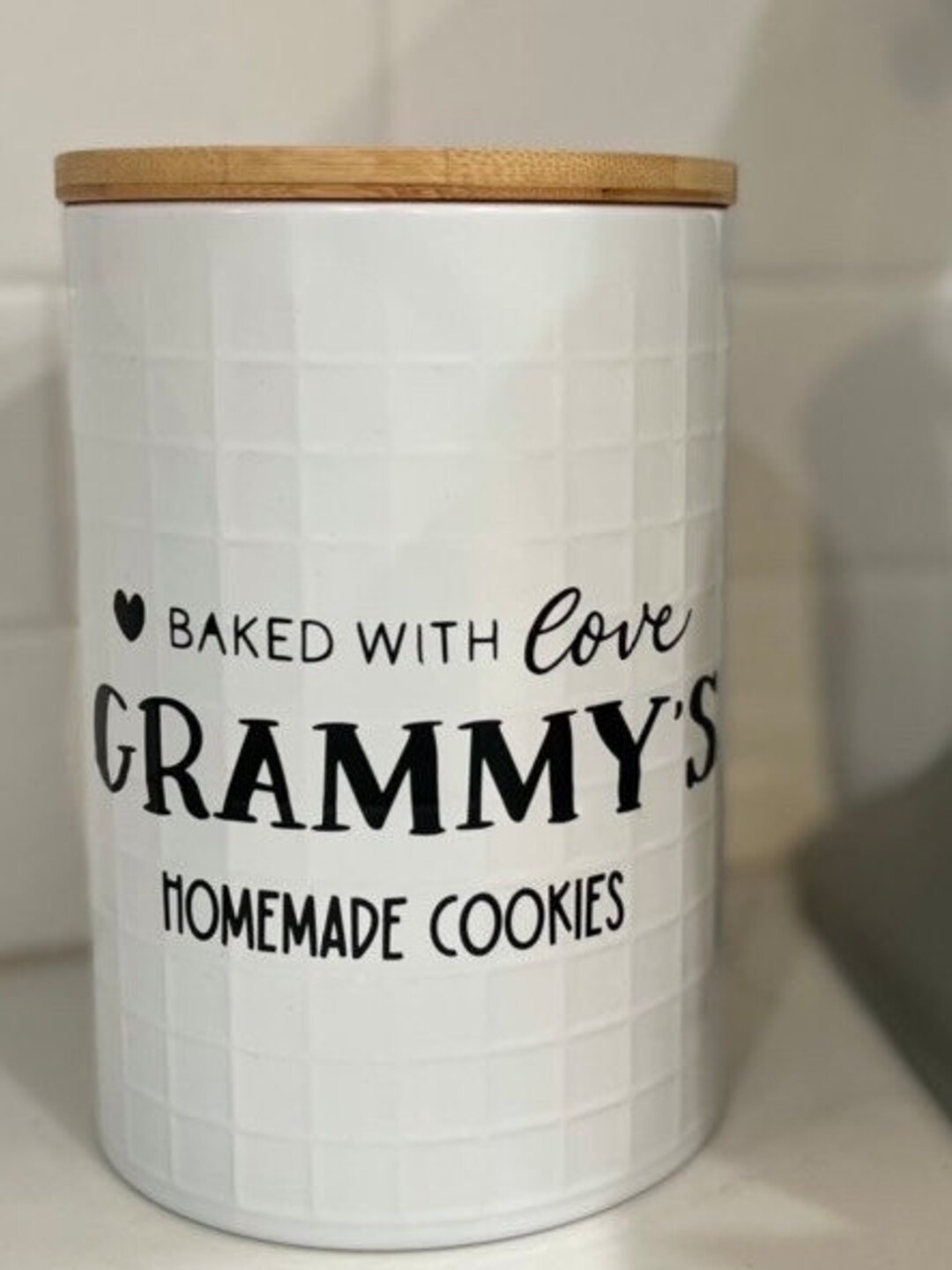 PERSONALIZED COOKIE JAR, Grandma Gift, Baked With Love, Grandmas ...