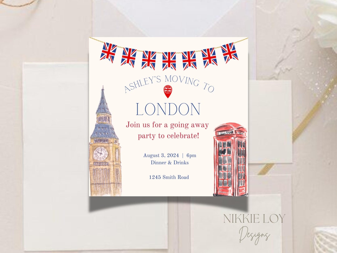 London Going Away Party Invitation Template (digital Download) - Etsy