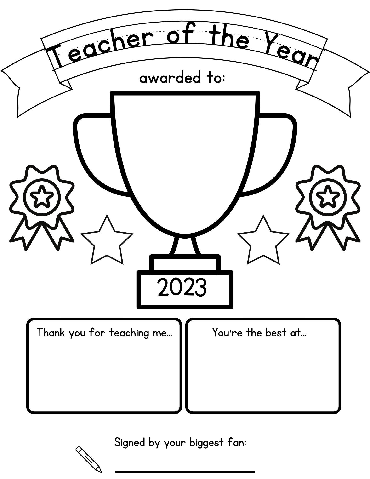 Teacher Appreciation INSTANT DOWNLOAD, Printable Teacher Thank You Card ...