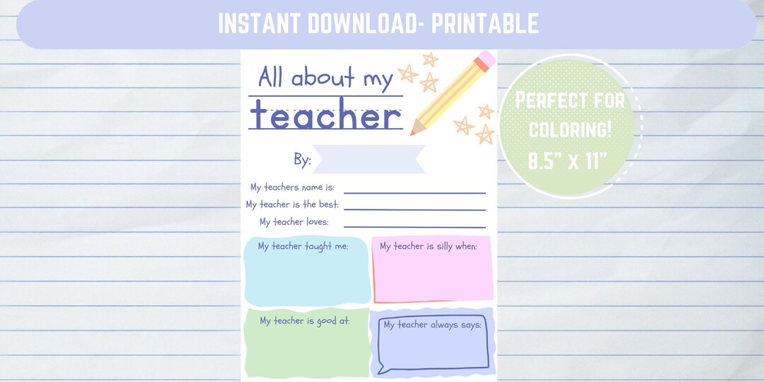 Teacher Appreciation Instant Download, Printable Teacher Thank You Card ...