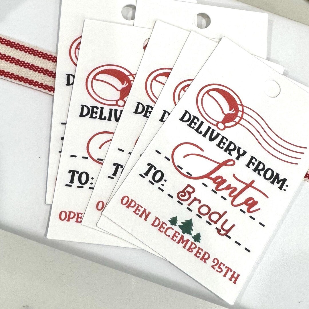 Christmas North Pole Delivery Gift Tags Personalized Set of 12 Kids ...