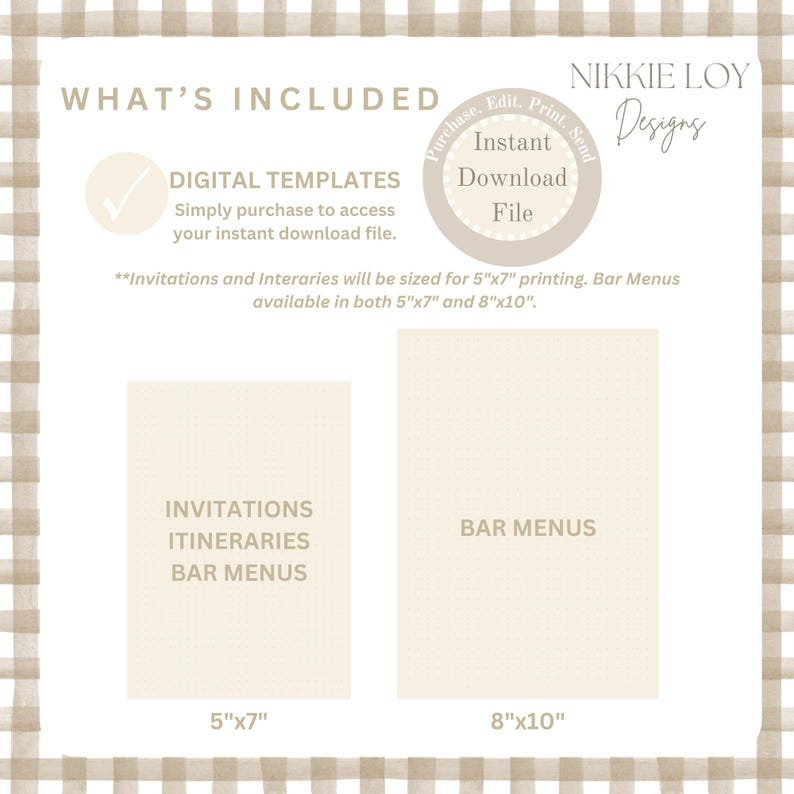 Whimsical Bar Menu Template INSTANT DOWNLOAD Editable Canva Download ...