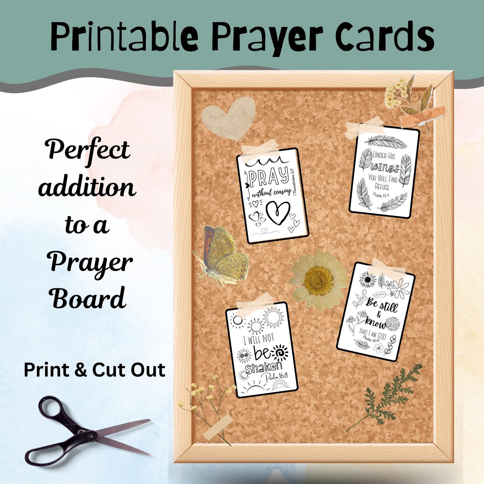 Printable Prayer Cards for Kids Set of 9, Coloring Bible Activity, VBS ...
