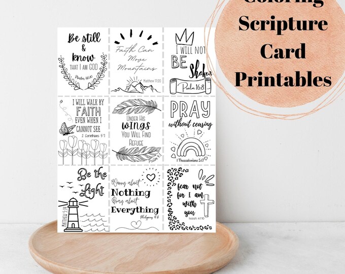 Printable Scripture Cards - Bible Verse Coloring, Blank Note Cards ...