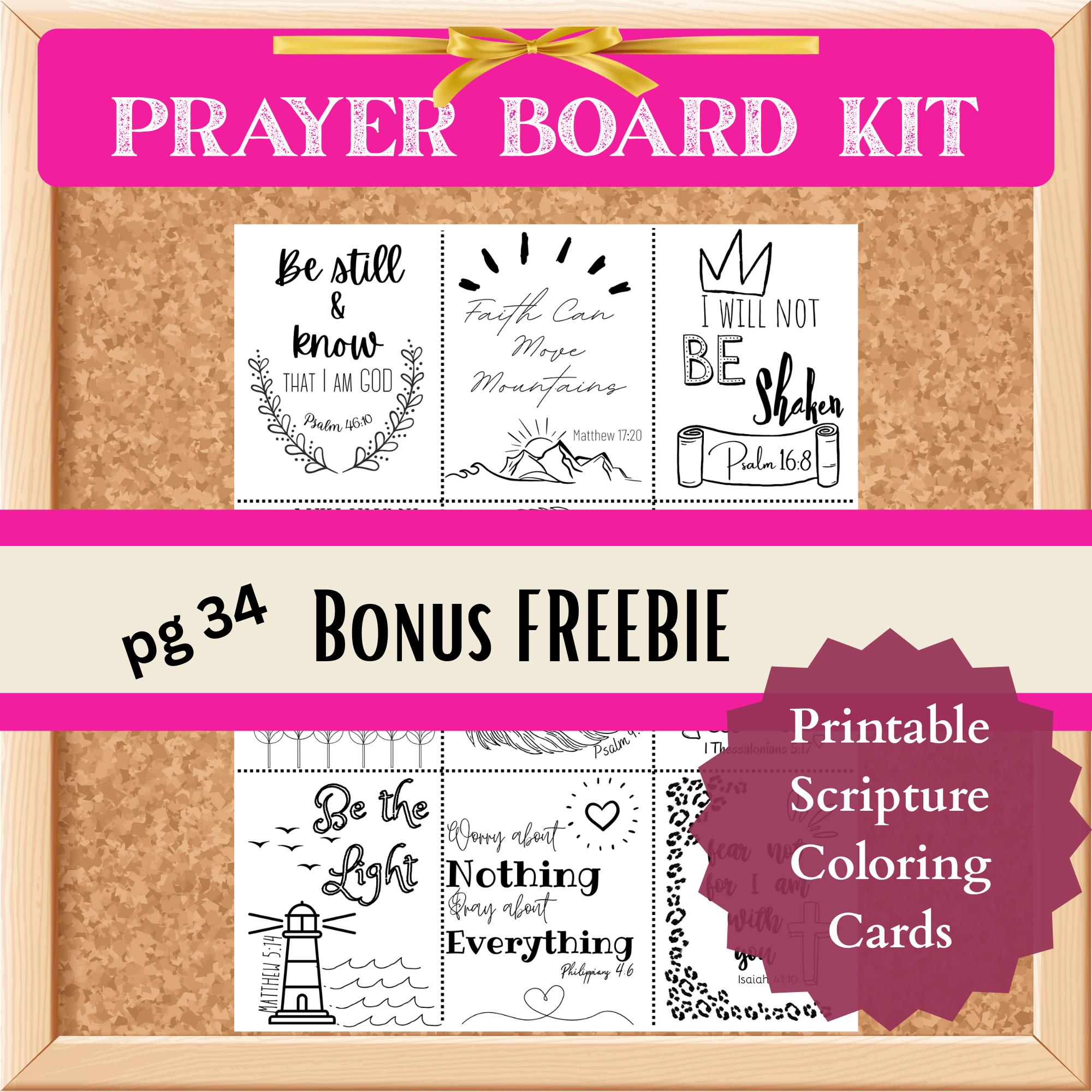 Prayer Board Kit Printable, Pink Vision Board Kit, 2026 Prayer Cards ...