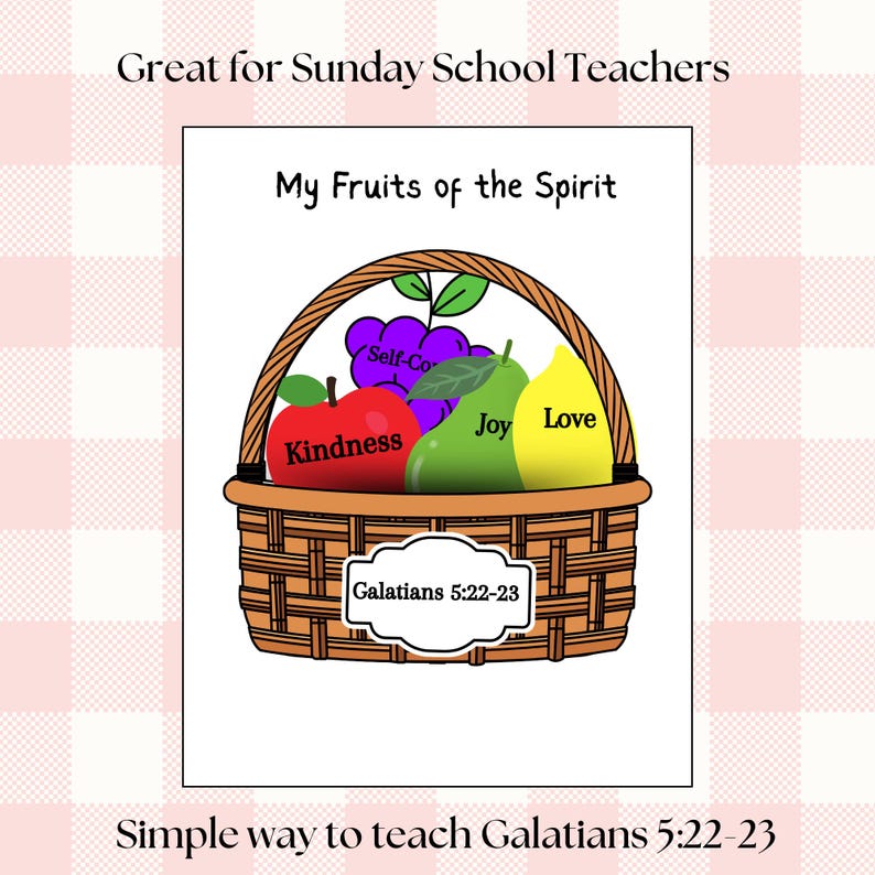 Fruit of the Spirit Bible School Printable, VBS Crafts for Kids ...