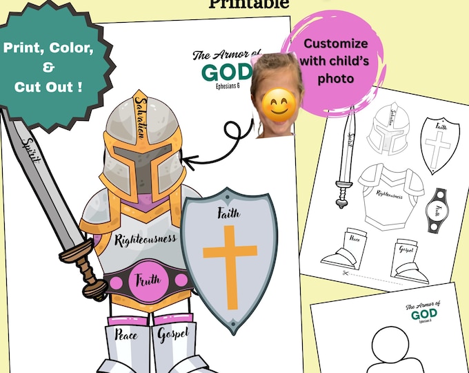 Armor of God Printable Craft, Put on the Armor of God, Bible School ...