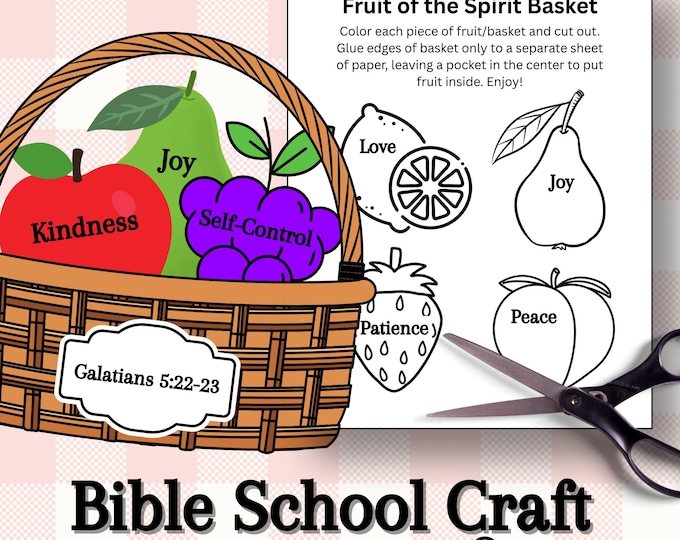 Fruit of the Spirit Bible School Printable, VBS Crafts for Kids ...