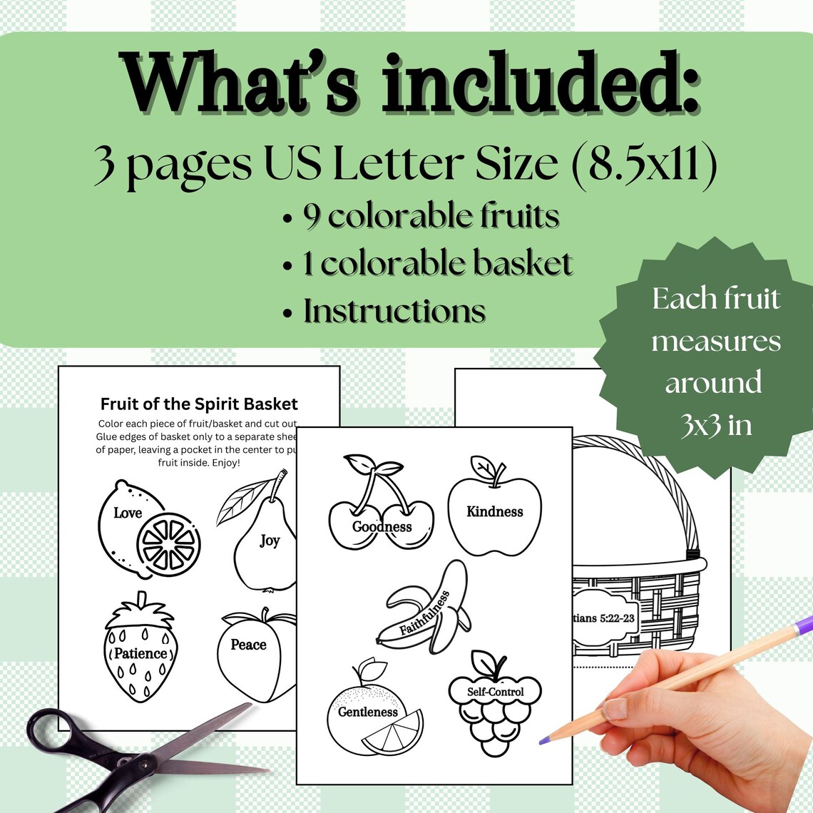 Fruit of the Spirit Bible School Printable, VBS Crafts for Kids ...