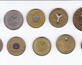 Complete Set of 6 NYC Subway Tokens NYCTA MTA New York City | Etsy