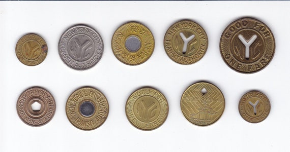 Complete Set of 10 NYC Subway Tokens High Grade NYCTA MTA New | Etsy