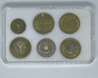 Complete Set of 6 NYC Subway Tokens NYCTA MTA New York City | Etsy