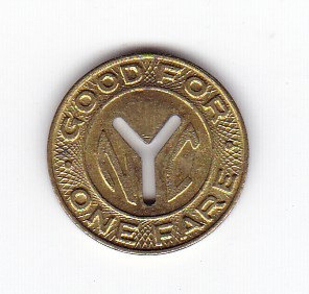 High Grade NYC New York City Subway Small Y Cut Out Transit Token 1953 ...