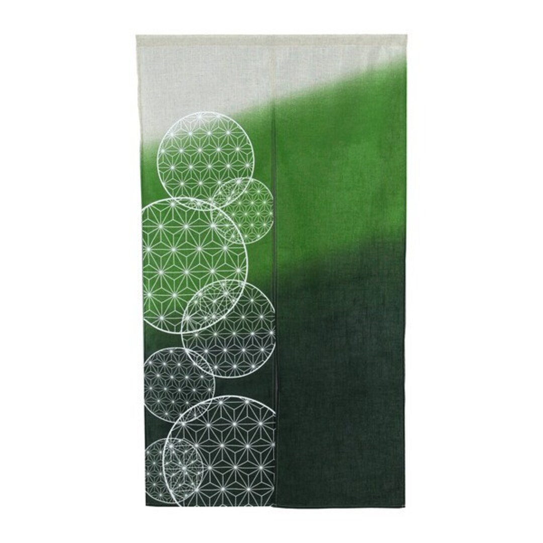 Noren Japanese Curtain Green Circular Pattern - Etsy