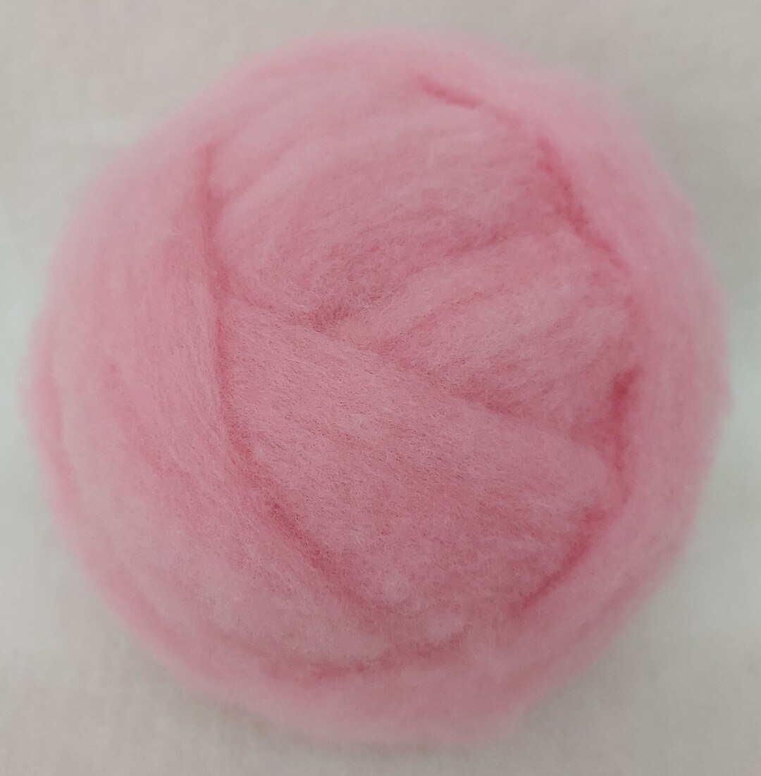 ROSE PINK- American Farm Wool- Merino Wool Roving for Felting, Spinning ...