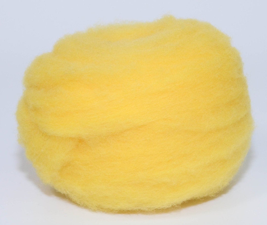 YELLOW- American Farm Wool- Merino Wool Roving for Felting, Spinning ...
