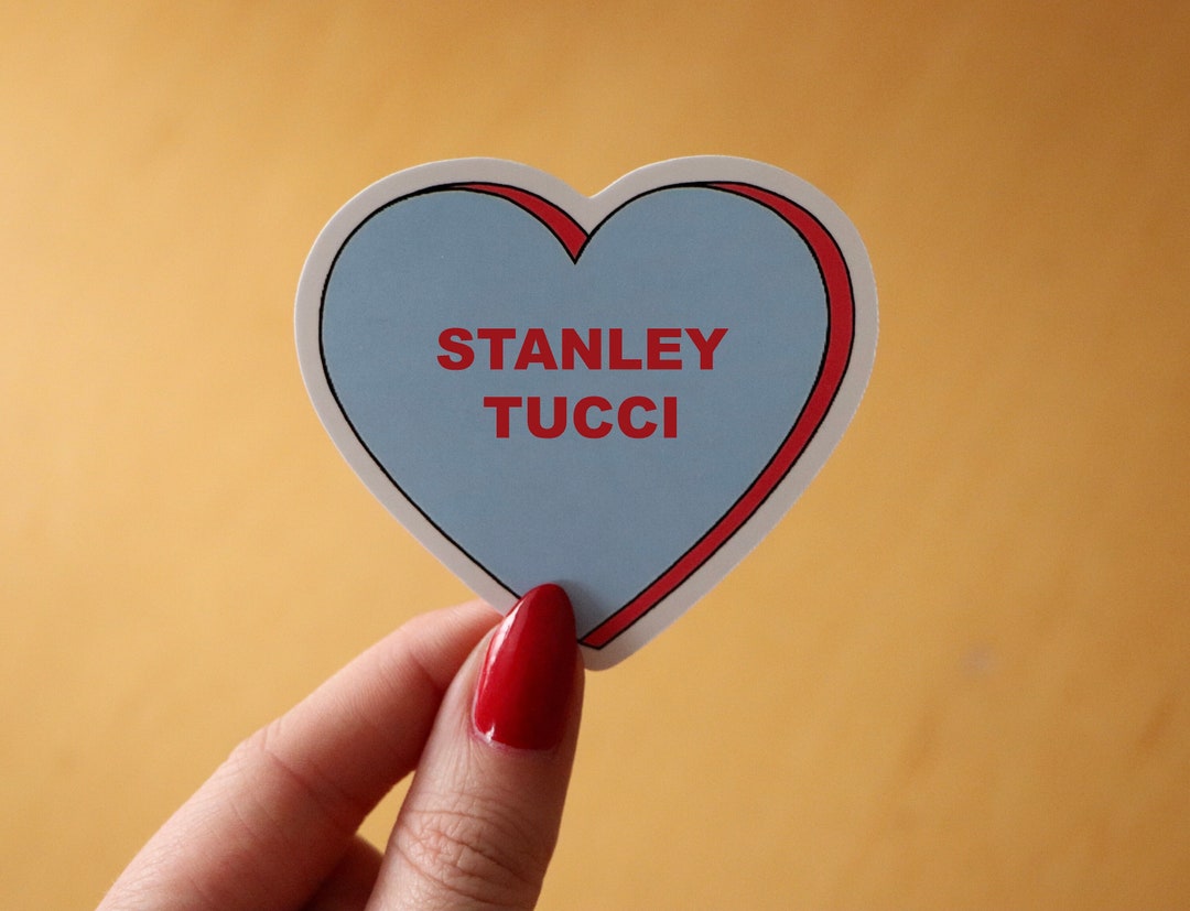 Stanley Tucci Candy Heart Vinyl Sticker Pink/blue - Etsy
