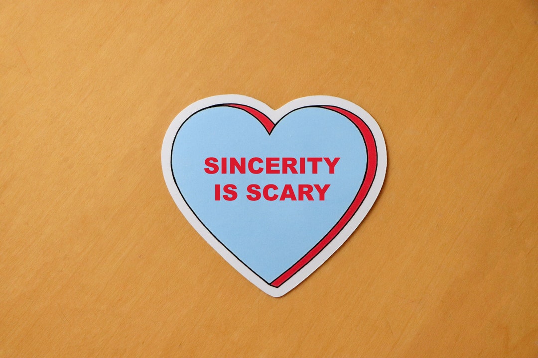 Sincerity is Scary the 1975 Matty Healy Candy Heart Vinyl Sticker Pink ...
