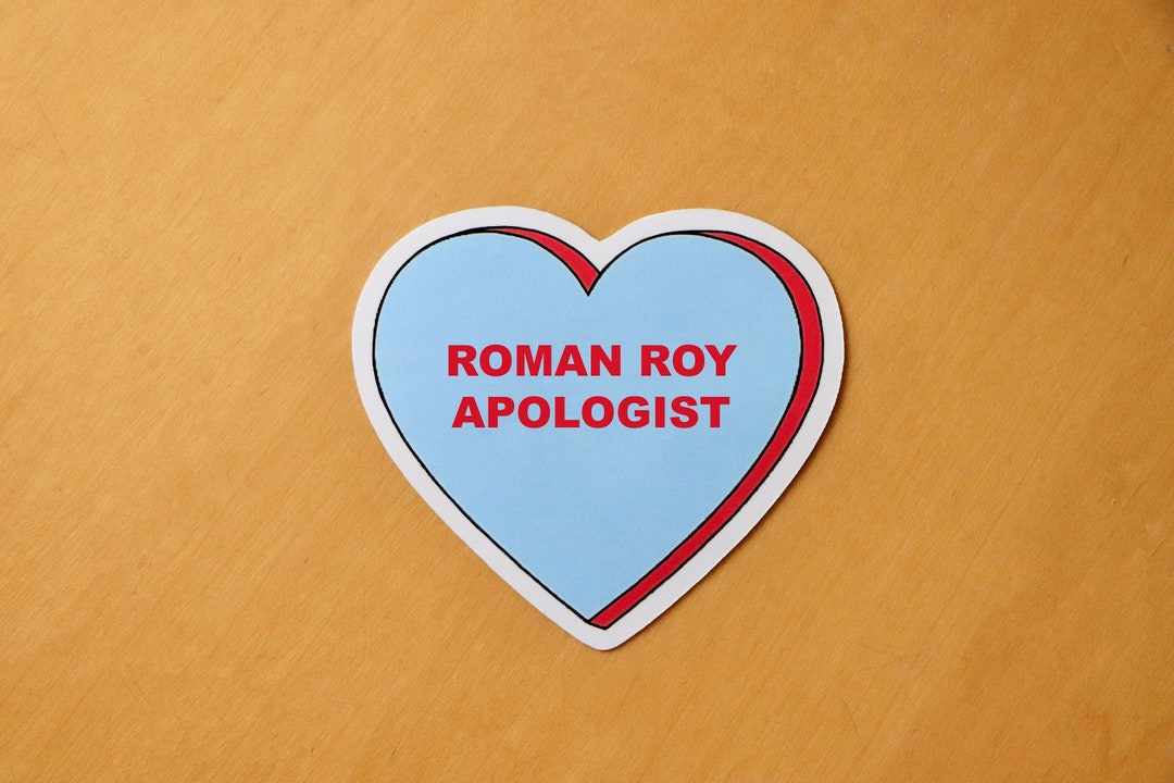 Roman Roy Apologist Vinyl Candy Heart Sticker Pink/Blue Kieran Culkin ...