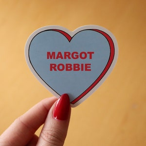 Margot Robbie Candy Heart Vinyl Sticker Pink/blue - Etsy
