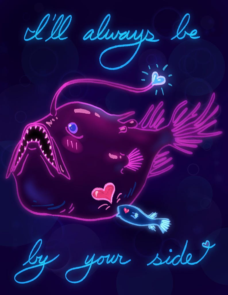 Deepsea Anglerfish Valentine - Etsy