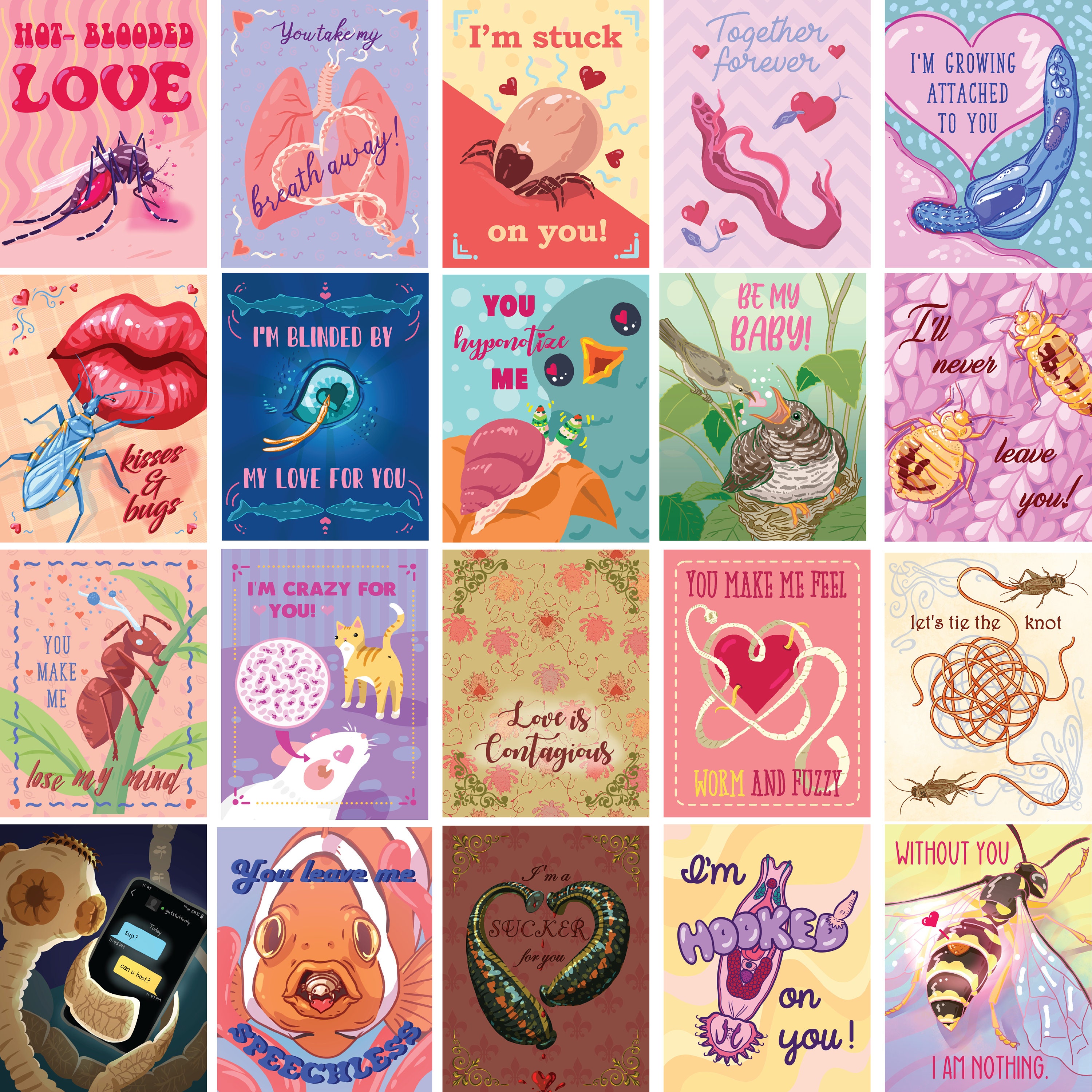 Parasite Valentines Variety Pack 9 Cards - Etsy