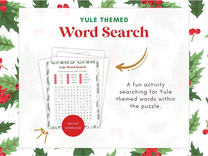 Yule Sabbat Printable Activity Pack Sabbat Printables Pagan Sabbat ...