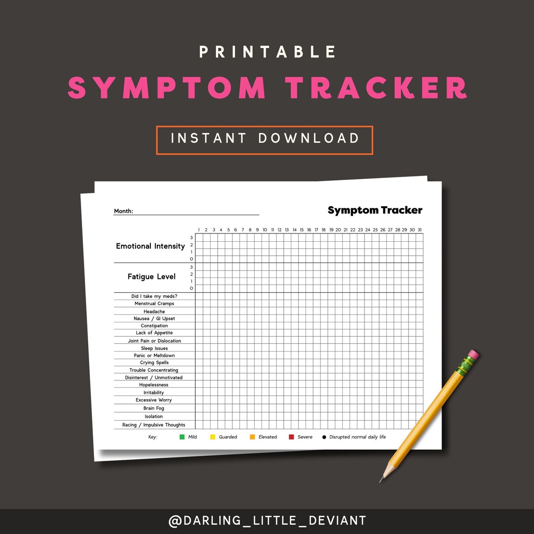 Printable Symptom Tracker | Editable Symptom Tracker | Chronic Illness ...