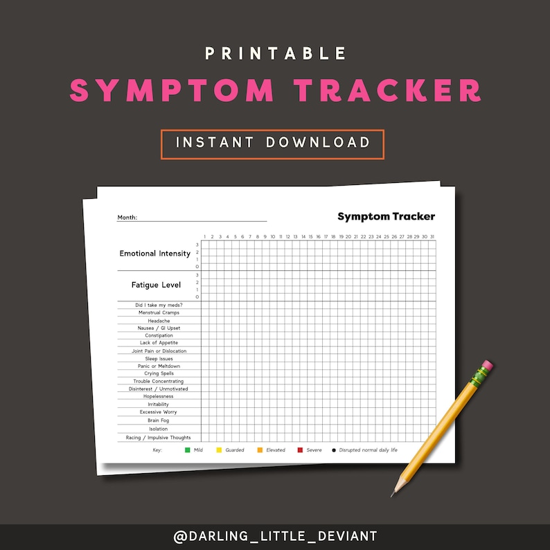 Printable Symptom Tracker | Editable Symptom Tracker | Chronic Illness ...