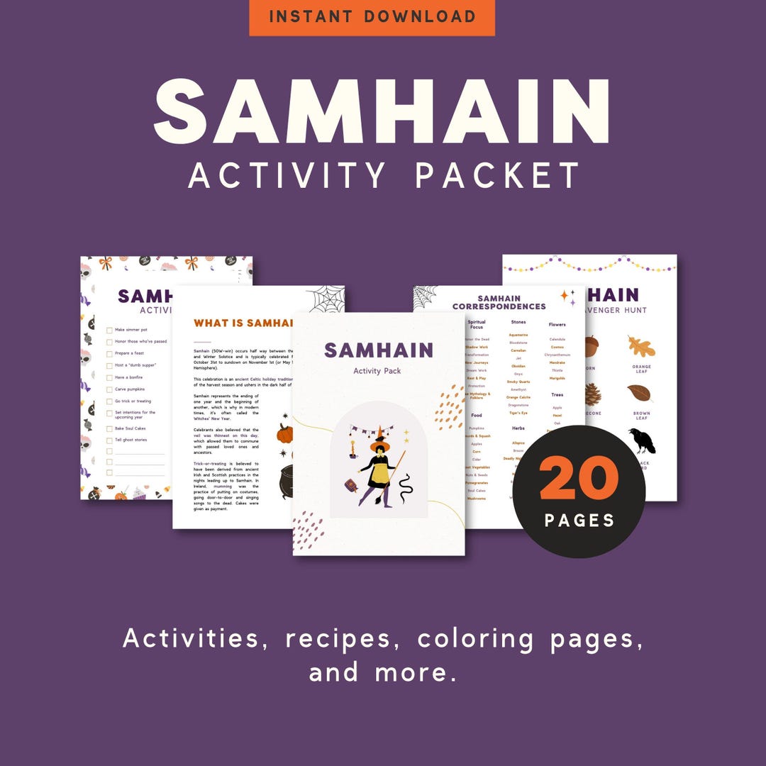 Samhain Sabbat Printable Activity Pack | Sabbat Printables | Pagan ...