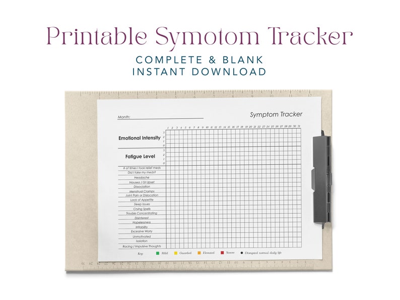 Printable Symptom Tracker Editable Symptom Tracker Chronic - Etsy