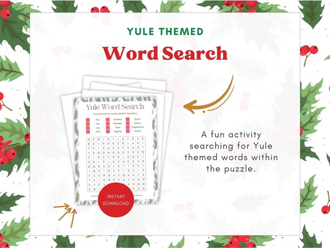 Yule Sabbat Printable Activity Pack Sabbat Printables Pagan Sabbat ...