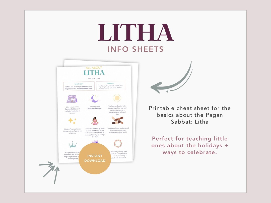 Litha Printable Printable Grimoire Page Grimoire Pages Litha Celebration Litha Information ...