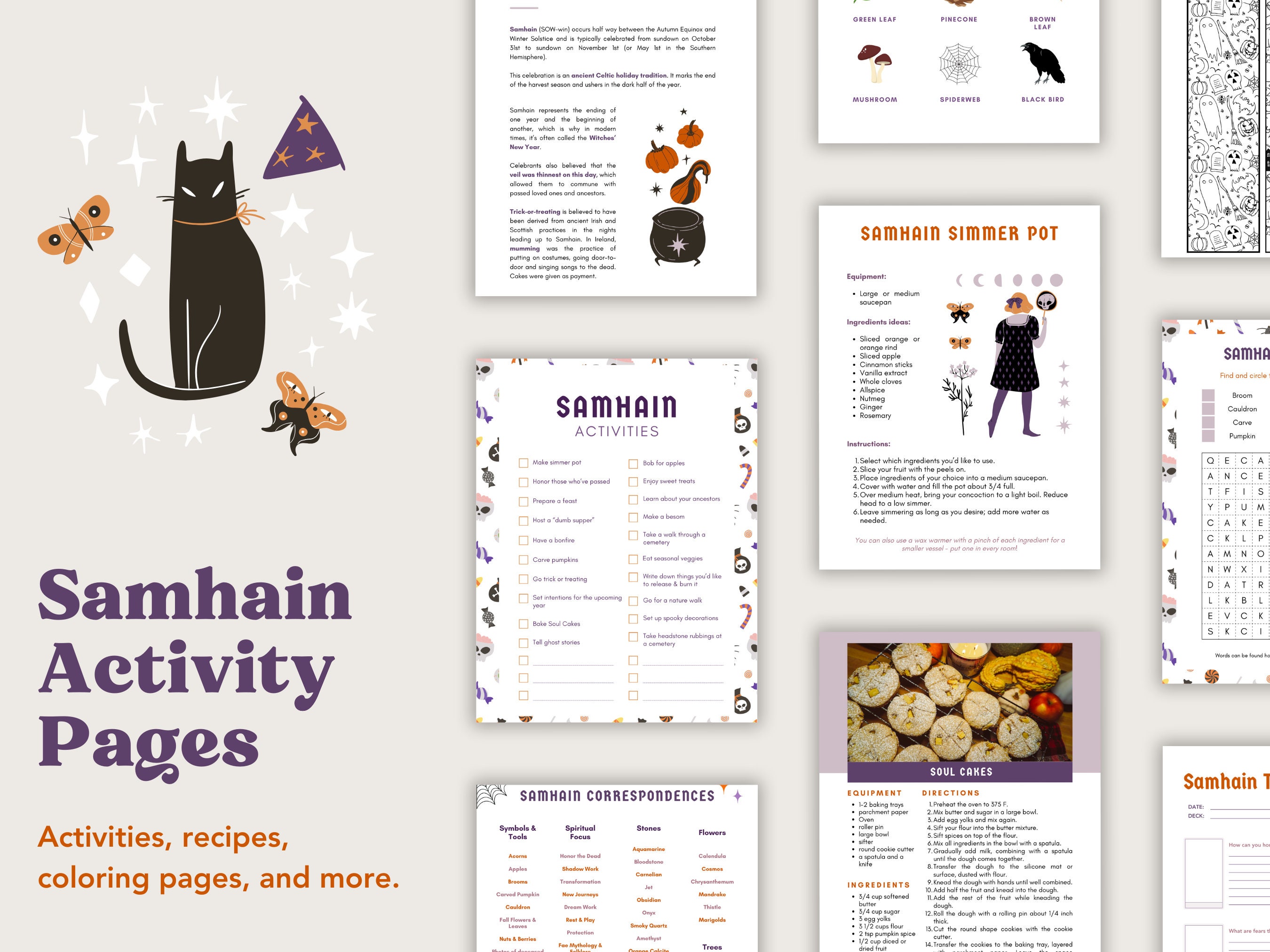 Samhain Sabbat Printable Activity Pack Sabbat Printables - Etsy
