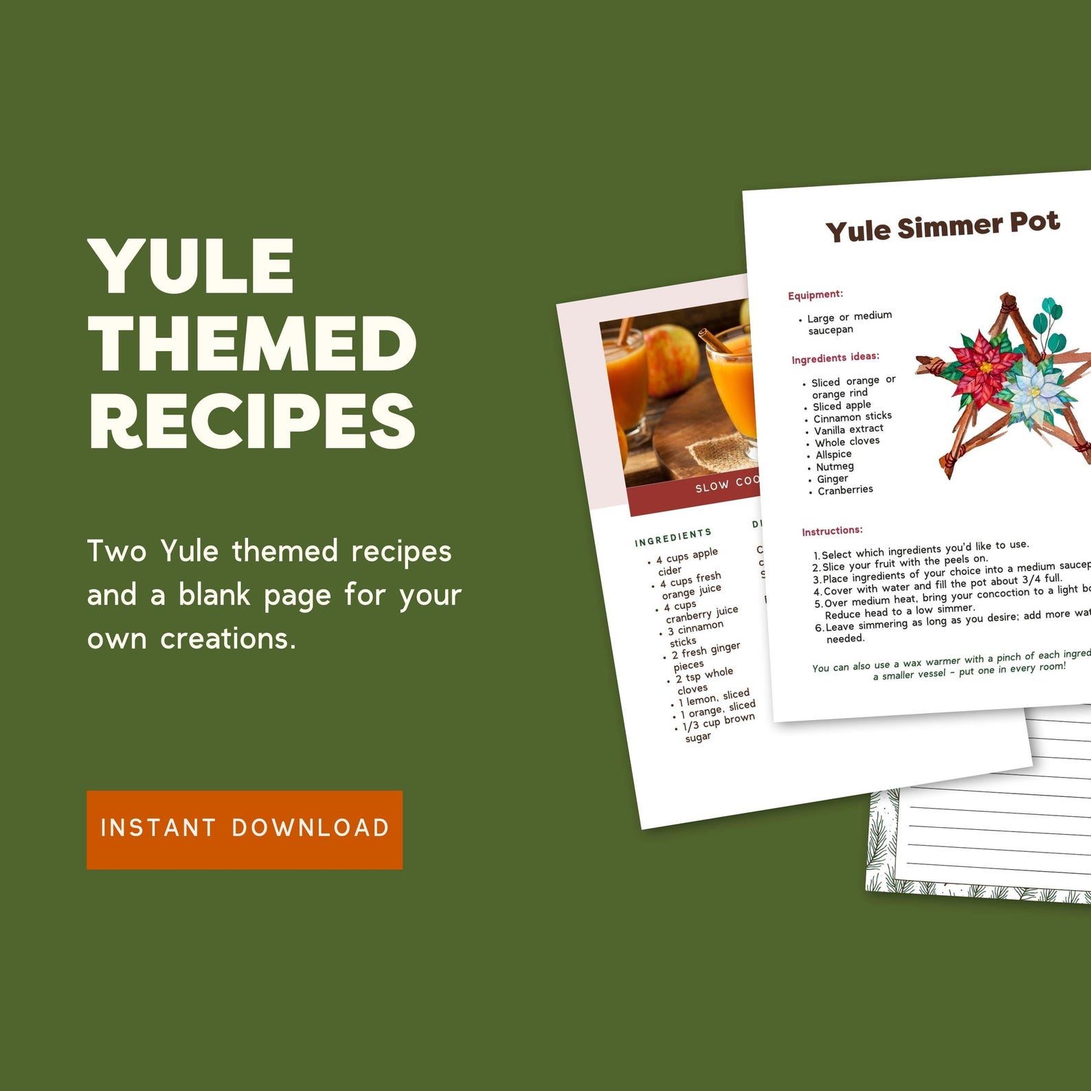 Yule Sabbat Printable Activity Pack | Sabbat Printables | Pagan Sabbat ...