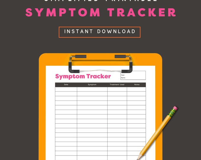 Vertigo Tracker Printable PDF | Symptom Tracker | Vertigo Log | Chronic ...