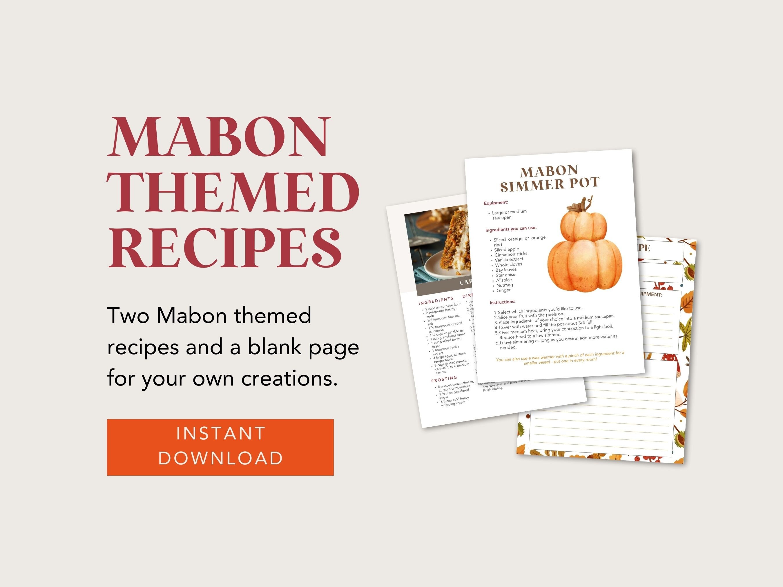 Mabon Sabbat Printable Activity Pack Autumn Equinox Printables Pagan ...