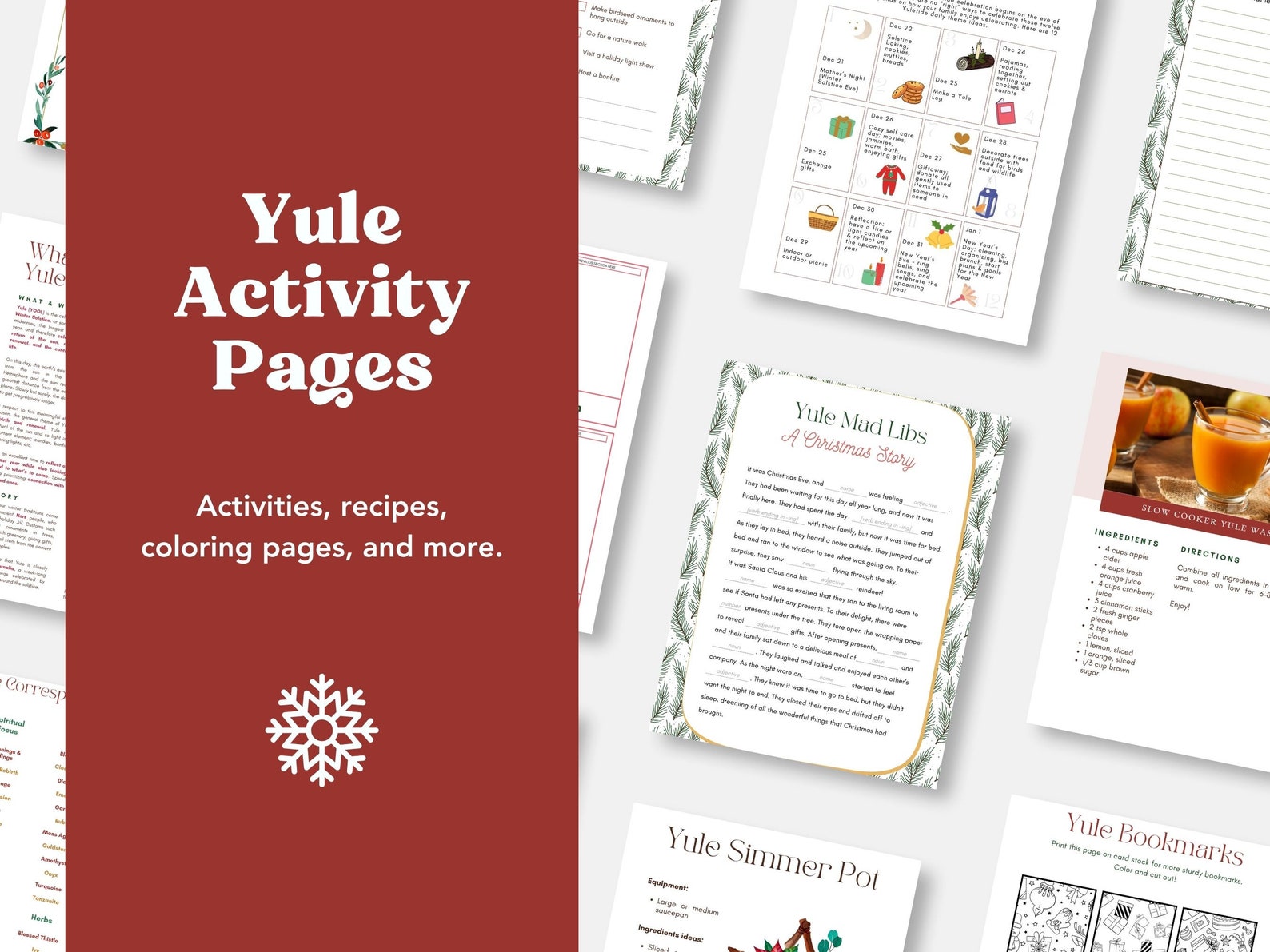 Yule Sabbat Printable Activity Pack Sabbat Printables Pagan Sabbat ...