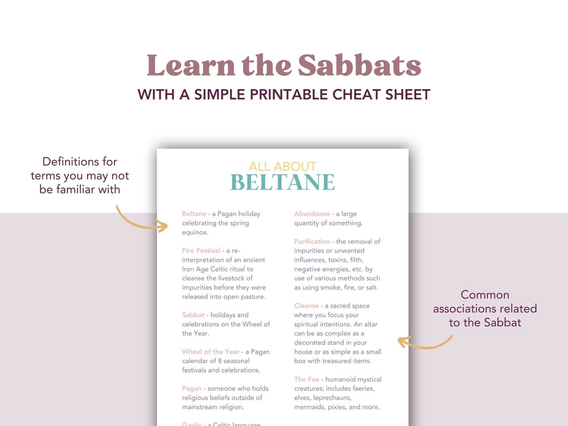 Beltane Printable Printable Grimoire Page Grimoire Pages Beltane ...