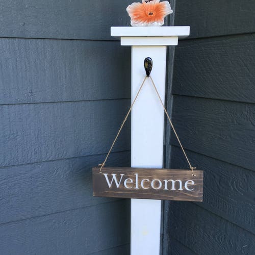 Welcome Sign With Post for Front Step or Porch - Etsy