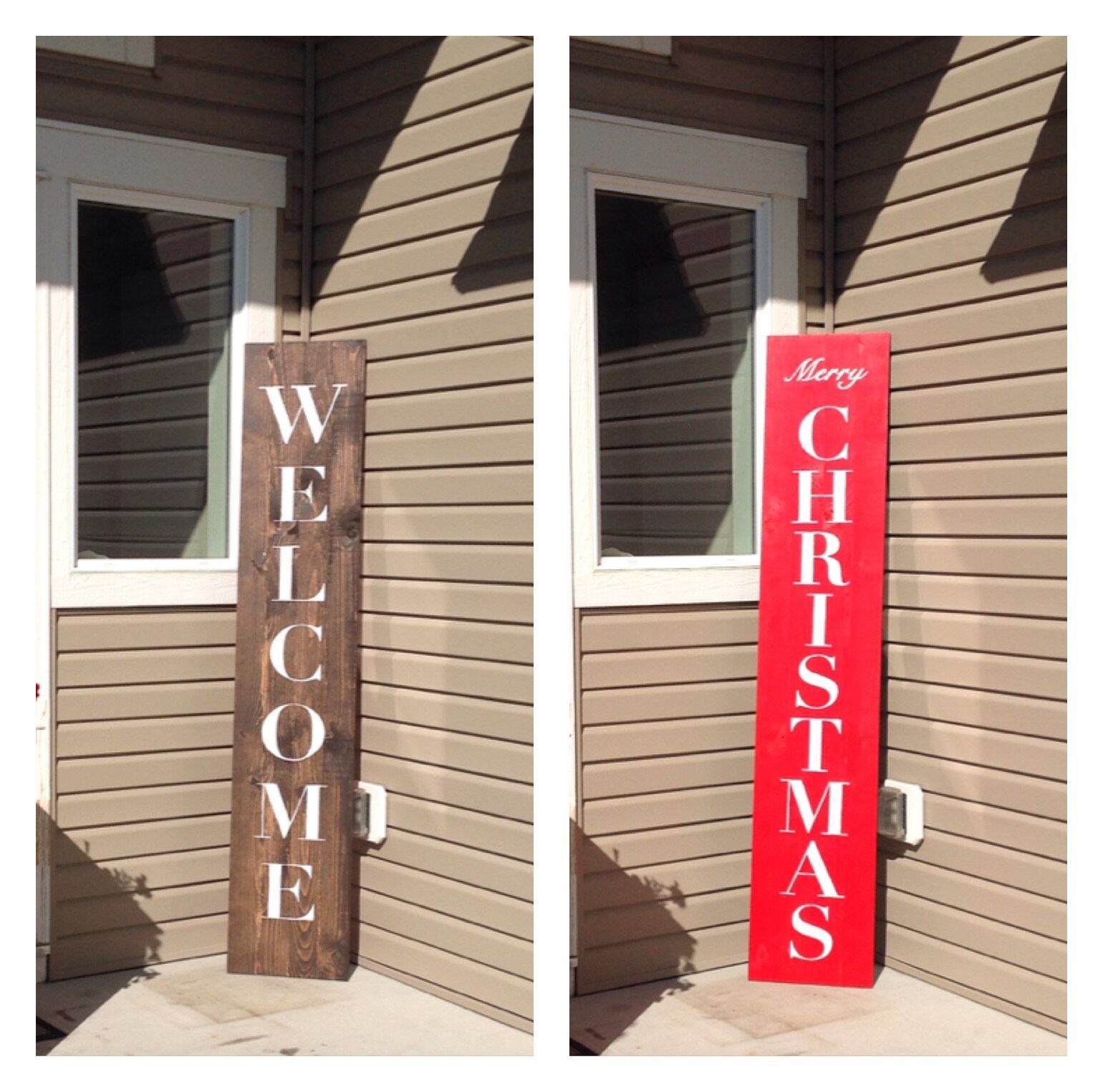 Merry Christmas Sign Holiday Sign Welcome Sign Two Sided | Etsy