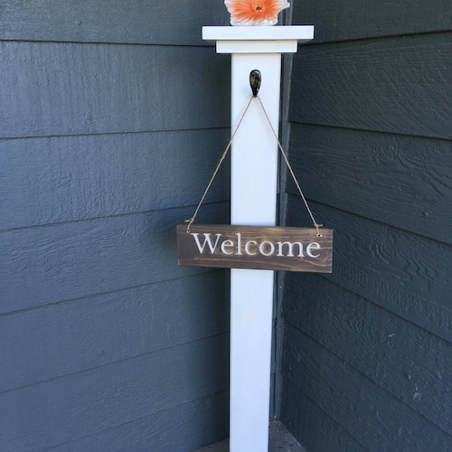 Welcome Sign With Post for Front Step or Porch - Etsy