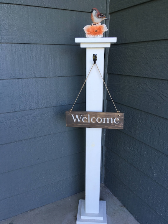 Outdoor Sign With Hanger Post