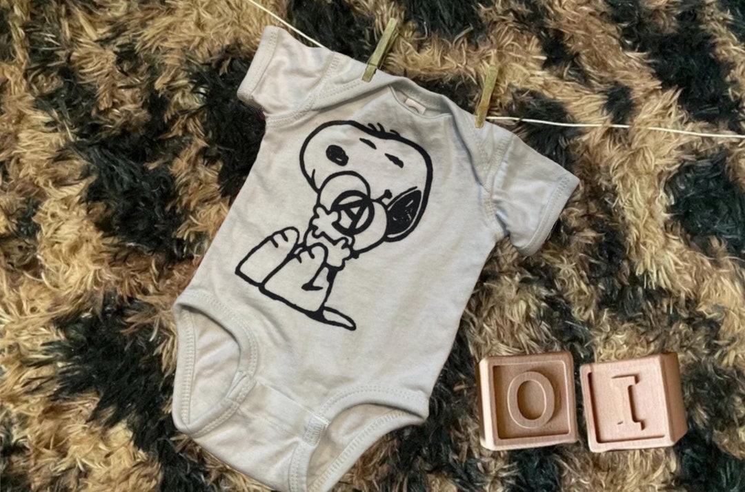 Snoopy Anarchy Heart Baby Bodysuit Mint Newborn Offset - Etsy