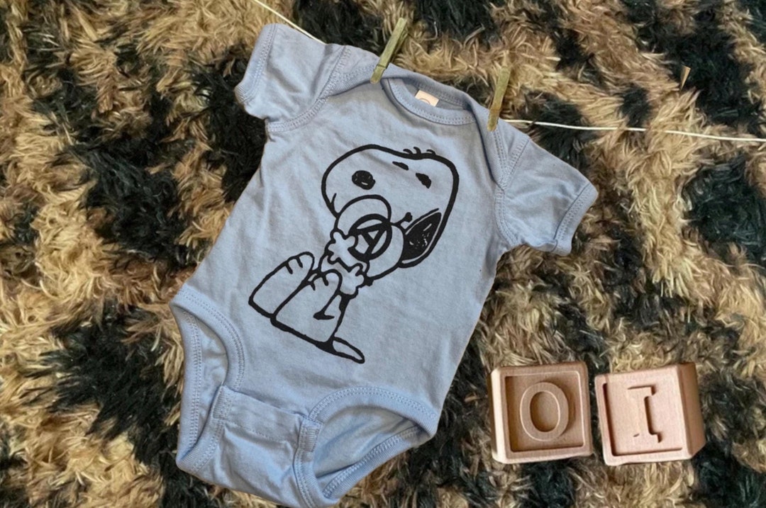 Snoopy Anarchy Heart Baby Bodysuit Blue Newborn - Etsy
